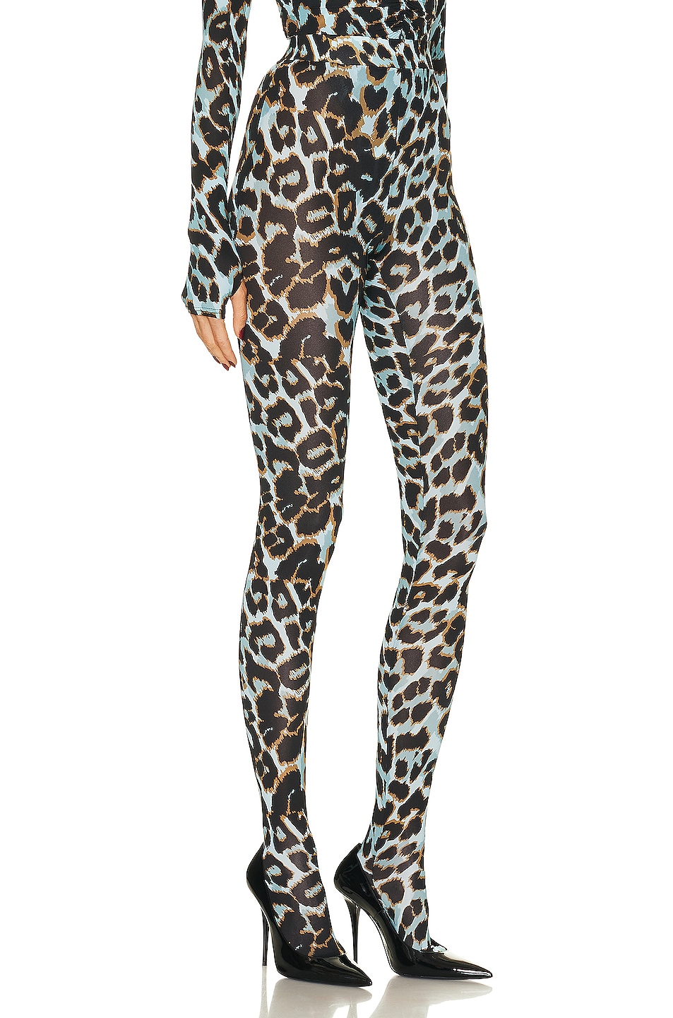 Alex Perry Cadie Jersey Stocking in Blue | FWRD