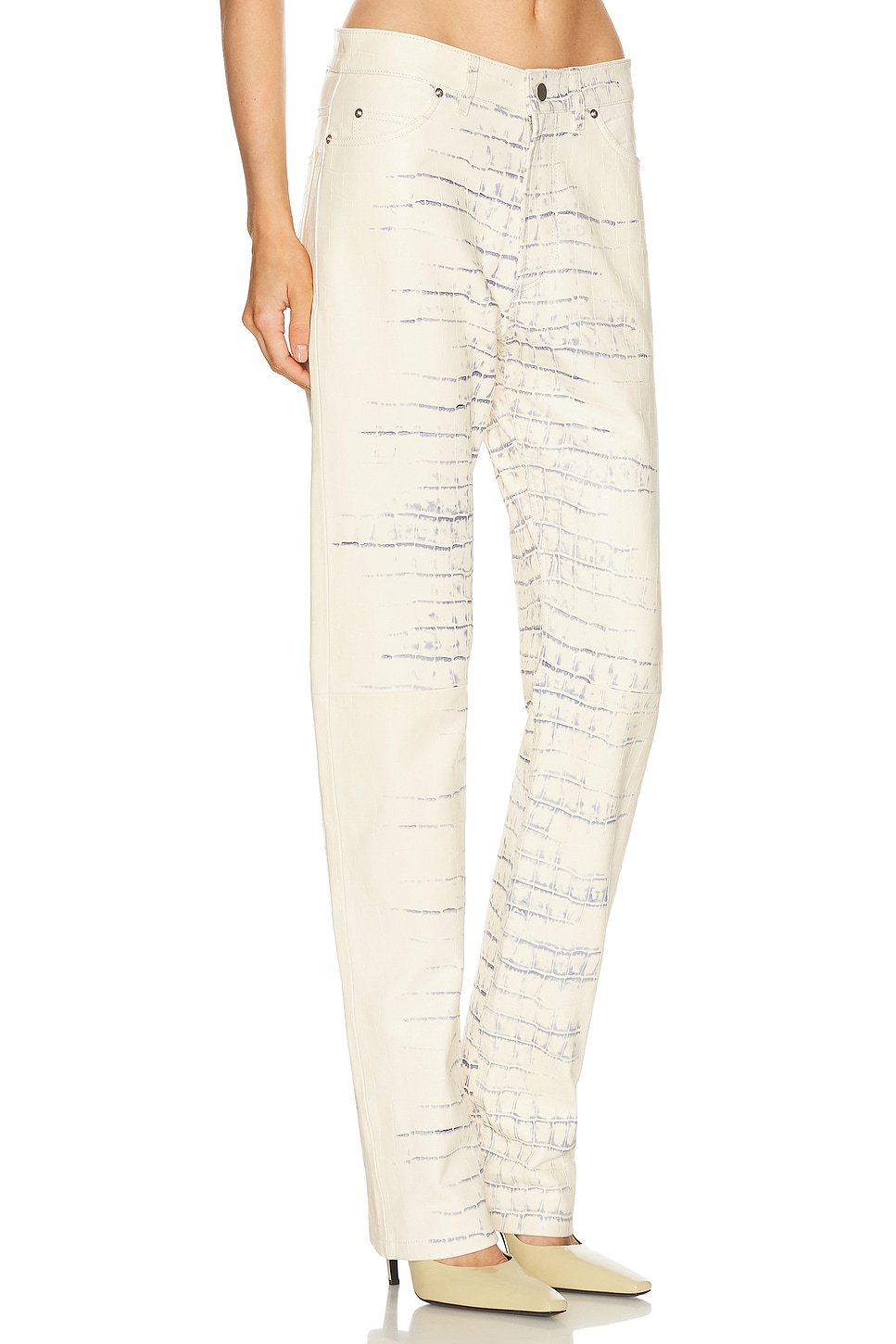 Alex Perry Straight Leg Pant in White Crocodile | FWRD