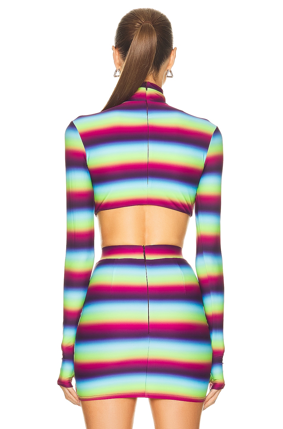 Alex Perry Beale Turtleneck Crop Top in Stripe | FWRD