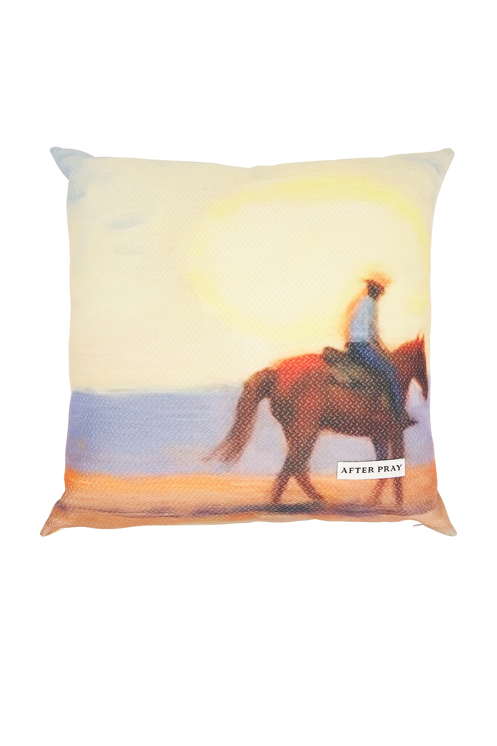 After Pray Western Printed Cushion in Yellow | FWRD