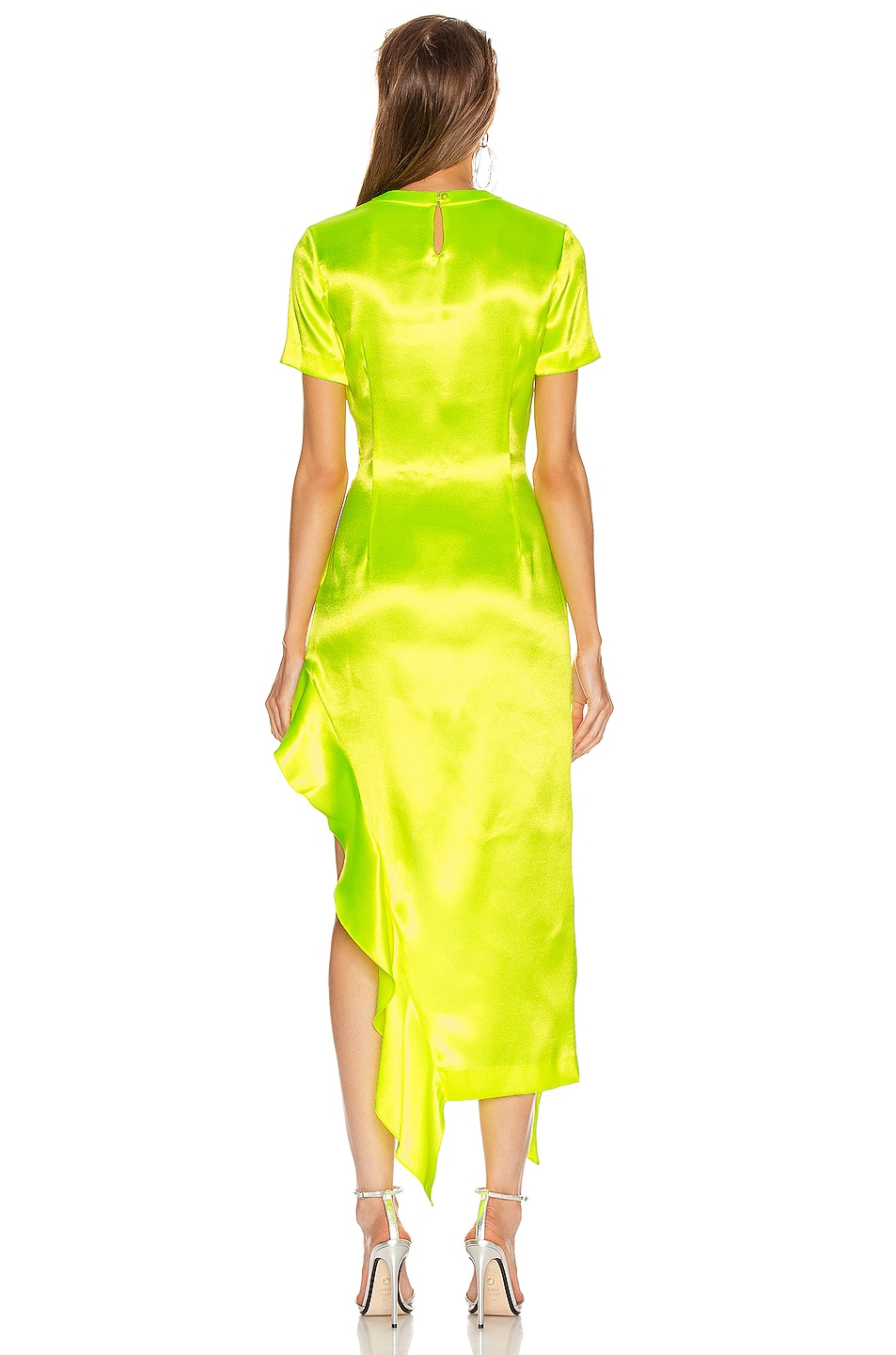 AREA Ruffle Hem Dress in Fluo | FWRD