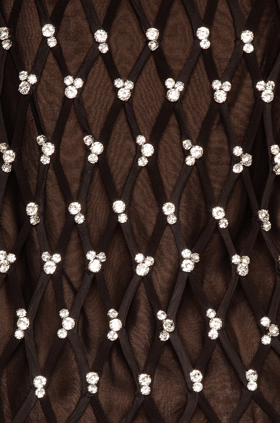 AREA Embroidered Net Dress in Black | FWRD