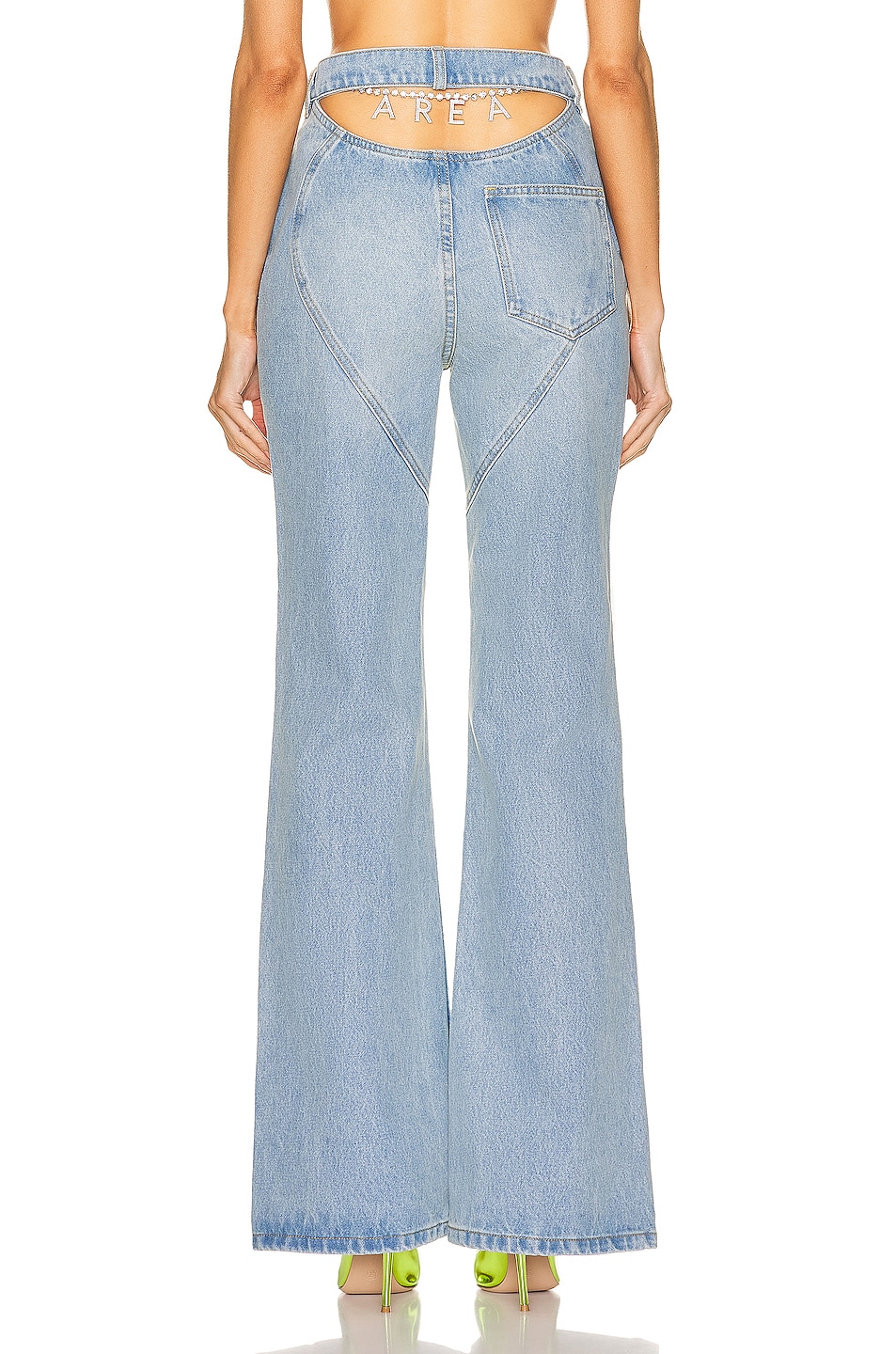 AREA 'Area' Nameplate Bootcut Jean in Light Blue | FWRD