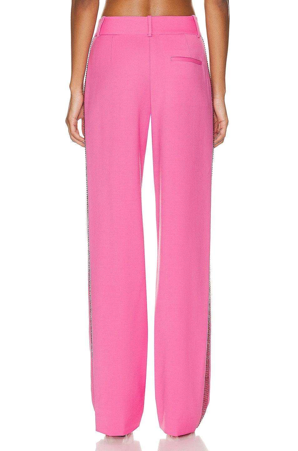 AREA Crystal Embellished Trouser in Carmine Rose | FWRD