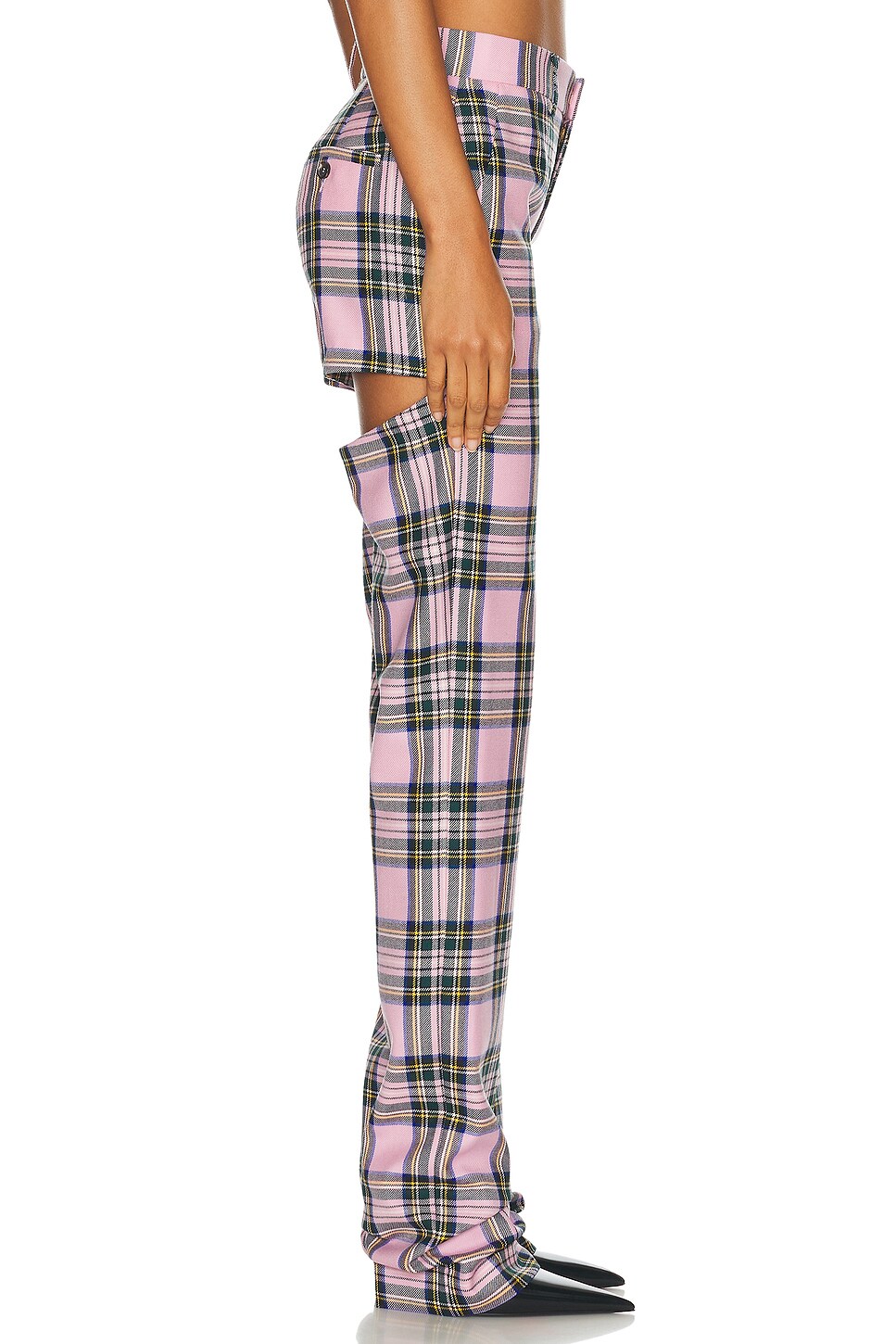 AREA Back Slit Pant in Pink Multi | FWRD
