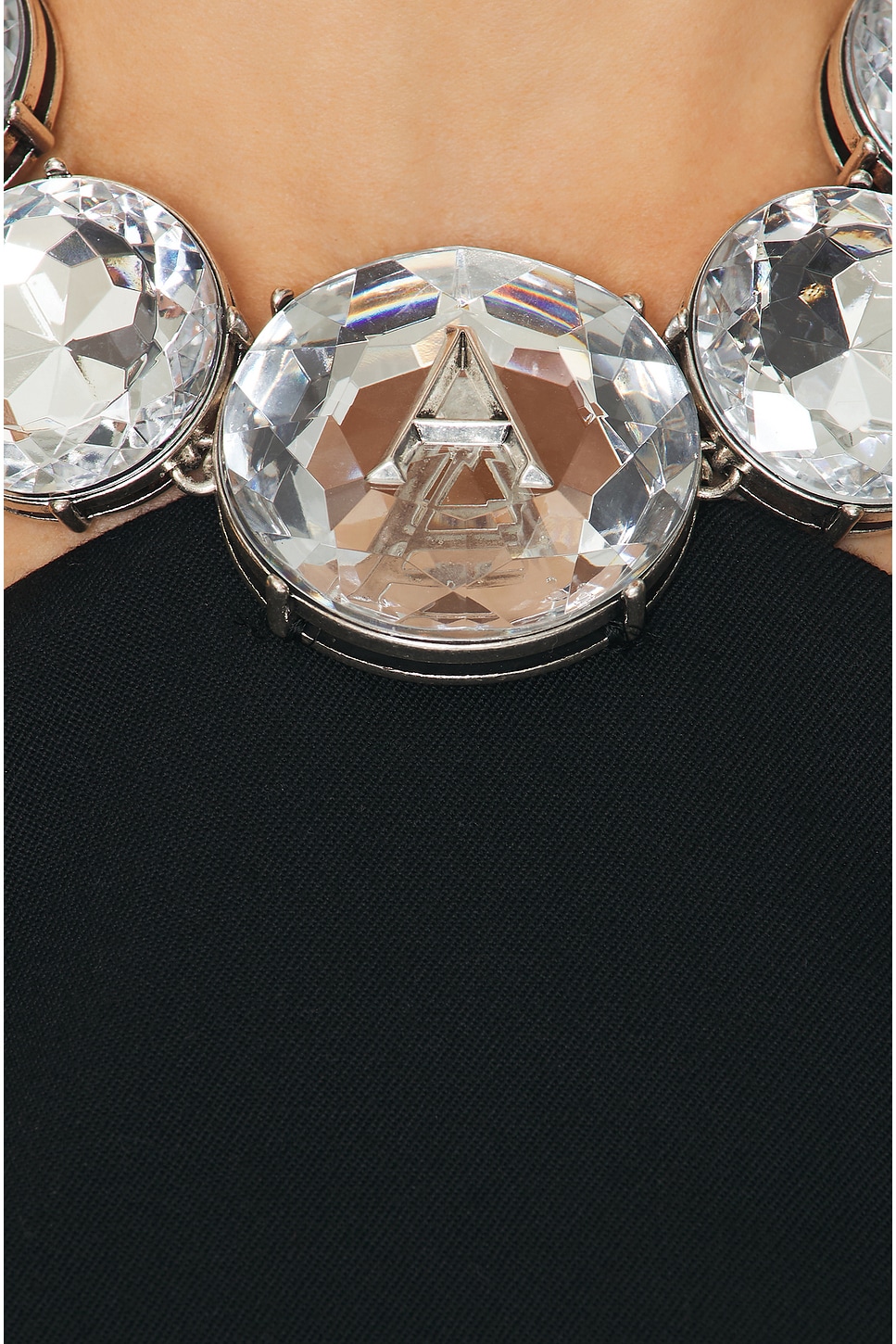 AREA Jumbo Crystal Halter Top in Black | FWRD