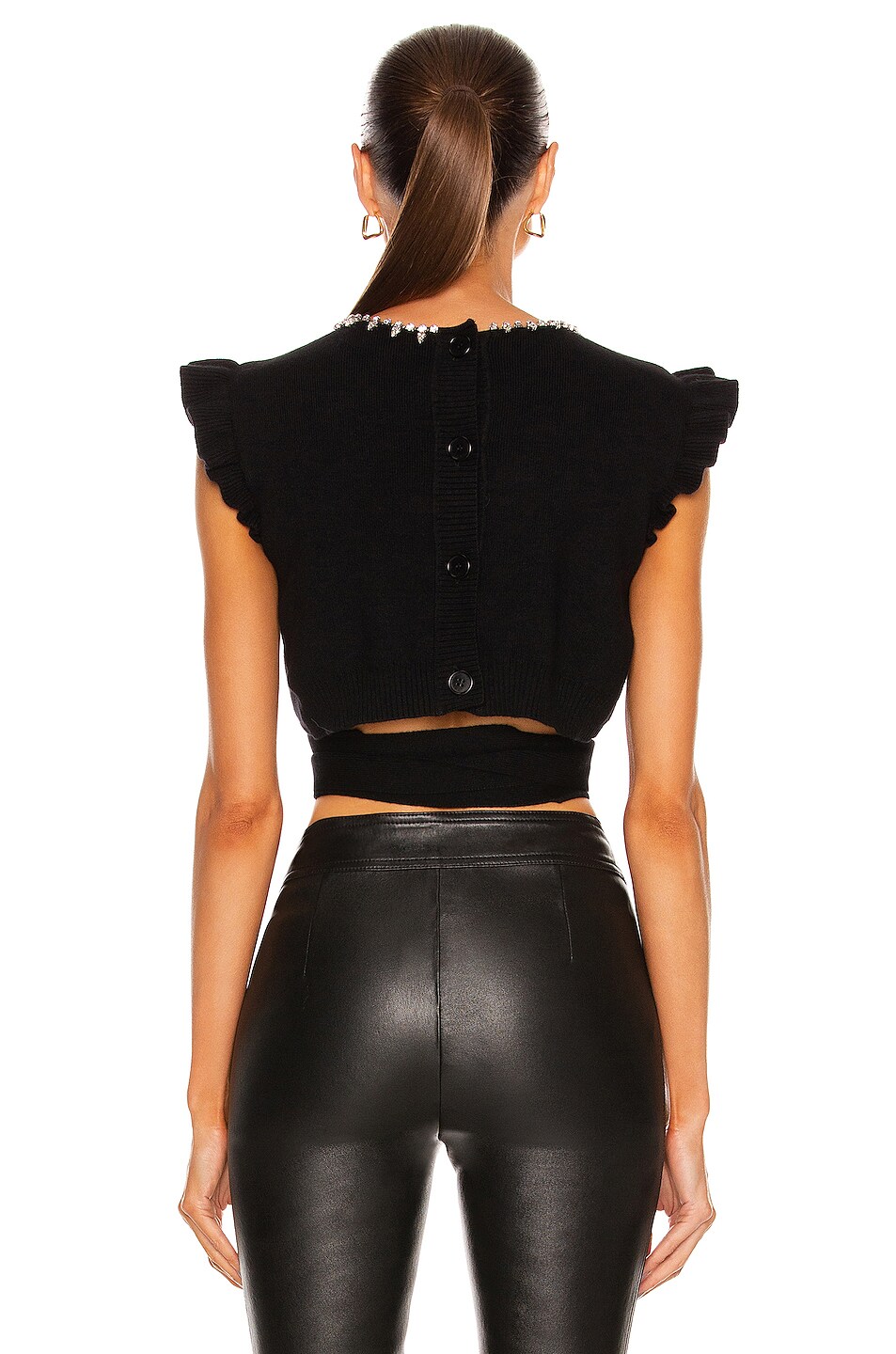 AREA Reversible Criss Cross Top in Black | FWRD