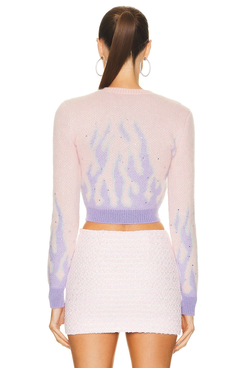 Alessandra Rich Jacquard Knit Pullover in Pink & Lilac | FWRD