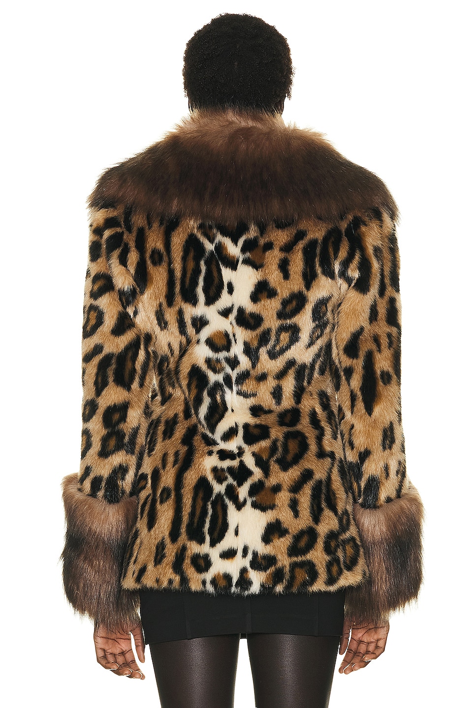Alessandra Rich Faux Leopard Fur Coat in Beige | FWRD