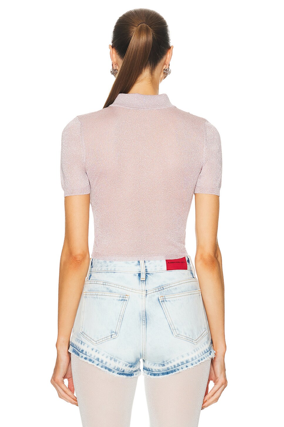 Alessandra Rich Lurex Knit Jumper in Light Pink | FWRD