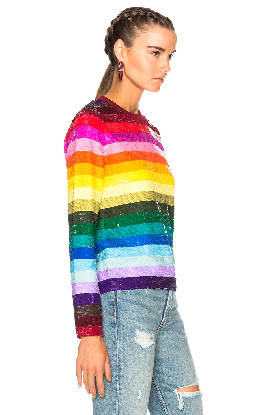 Ashish Long Sleeve Top in Graphic Rainbow | FWRD