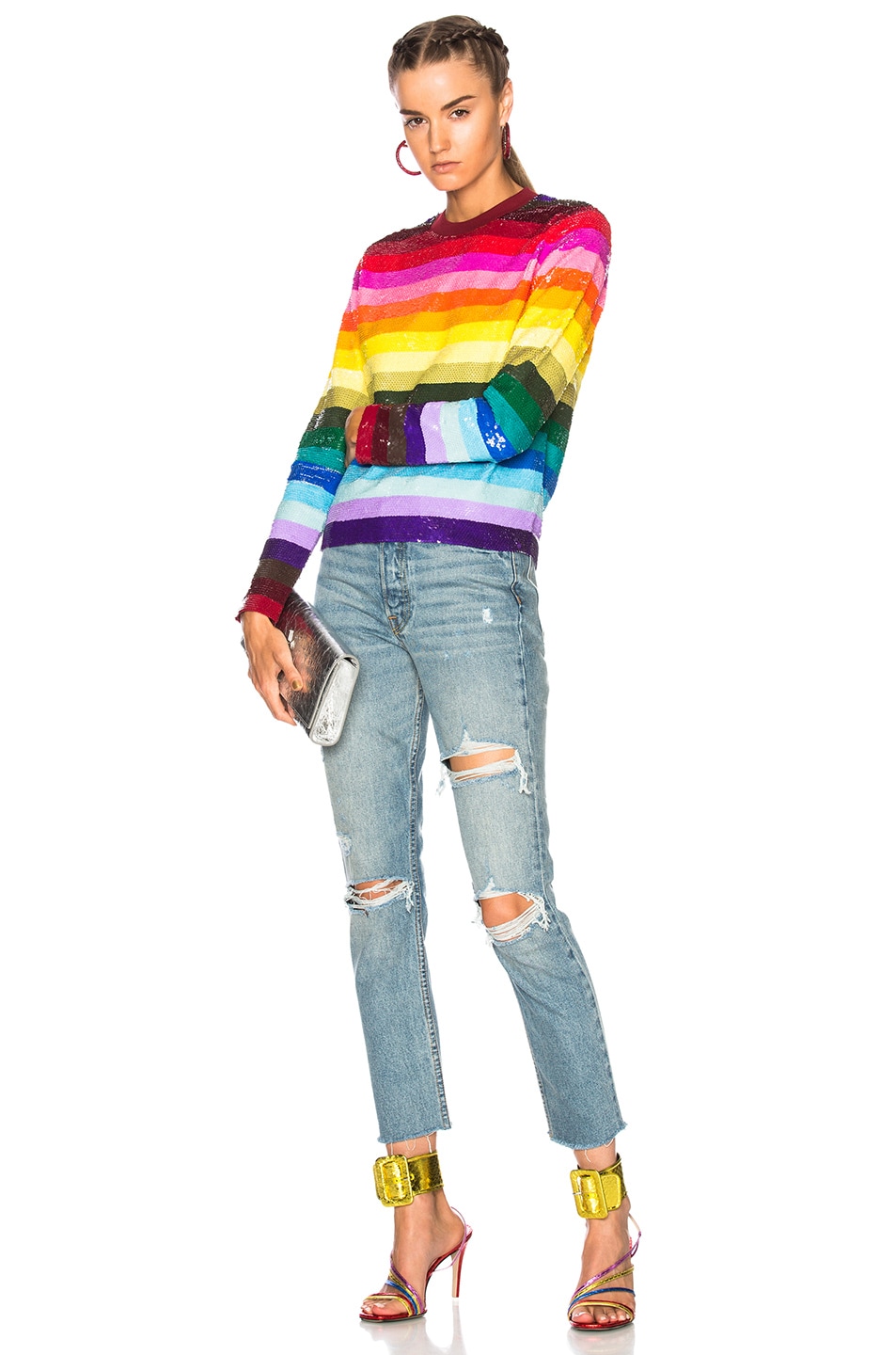 Ashish Long Sleeve Top in Graphic Rainbow | FWRD
