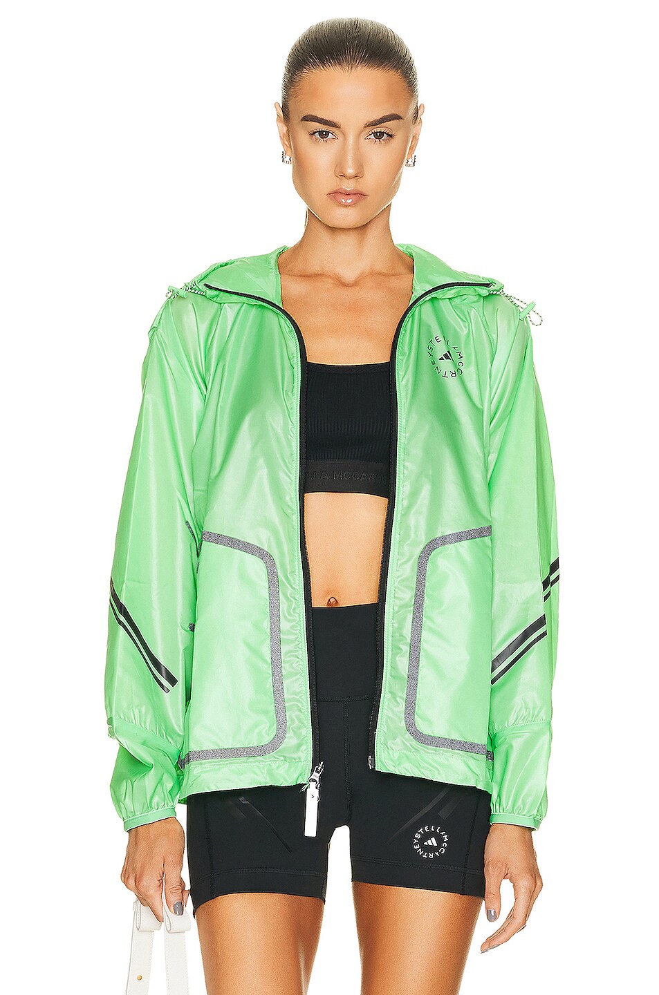 adidas by Stella McCartney True Pace Running Jacket in Semi Flash Green ...