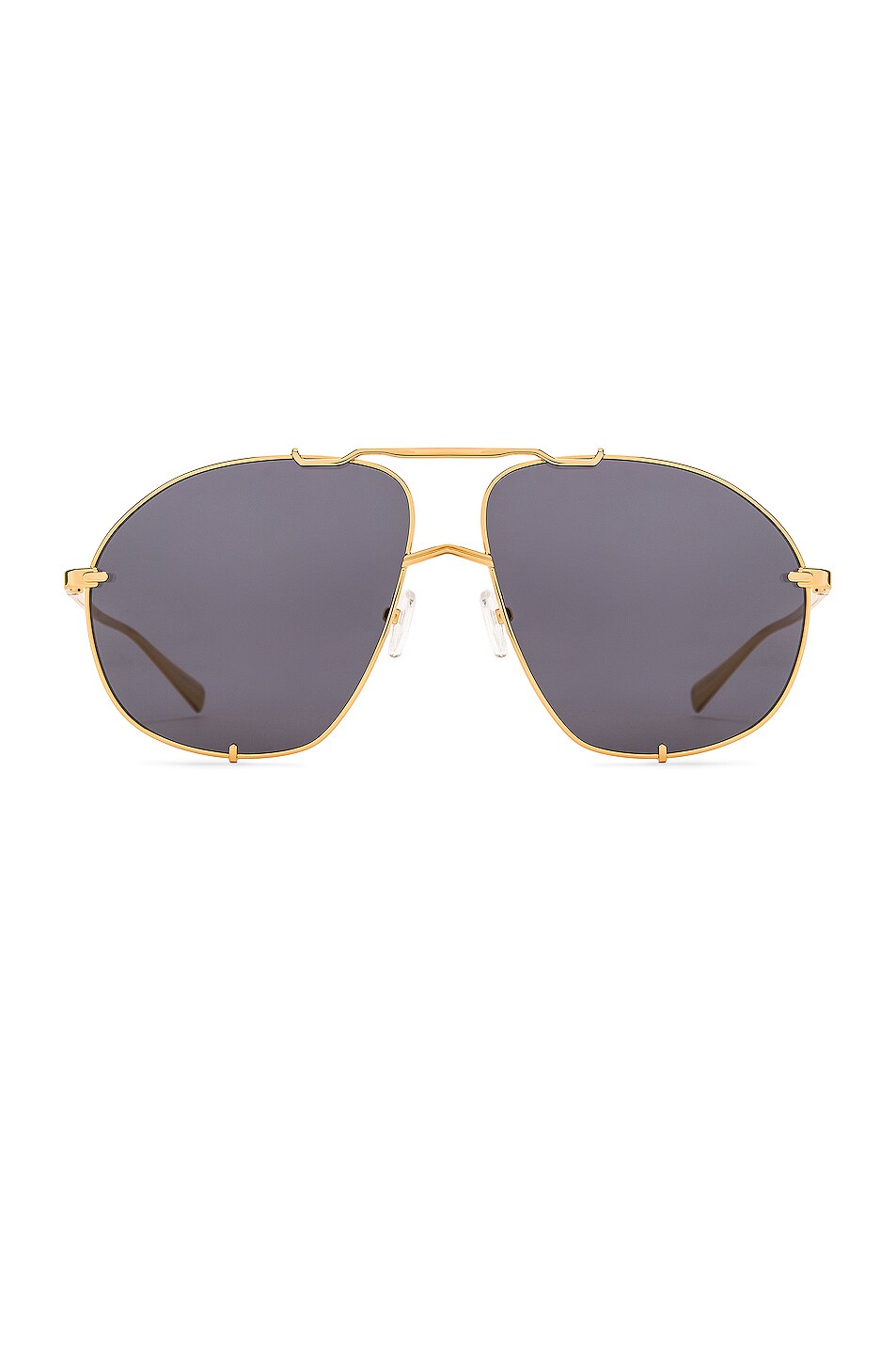 THE ATTICO Mina Aviator Sunglasses in Yellow Gold & Grey | FWRD