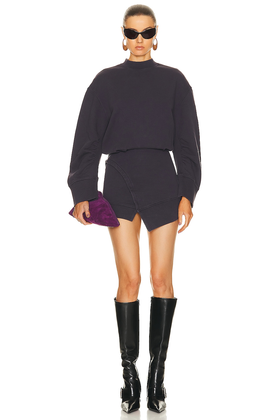 THE ATTICO Ivory Mini Dress in Blue & Violet Fade | FWRD