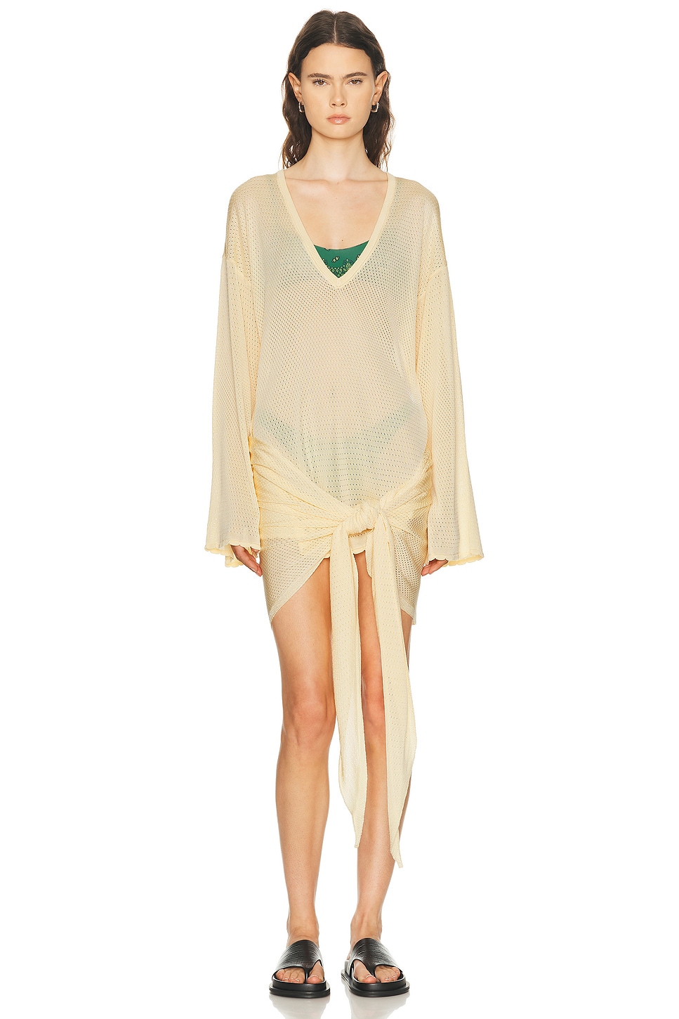 THE ATTICO Wrap Dress in Ivory | FWRD