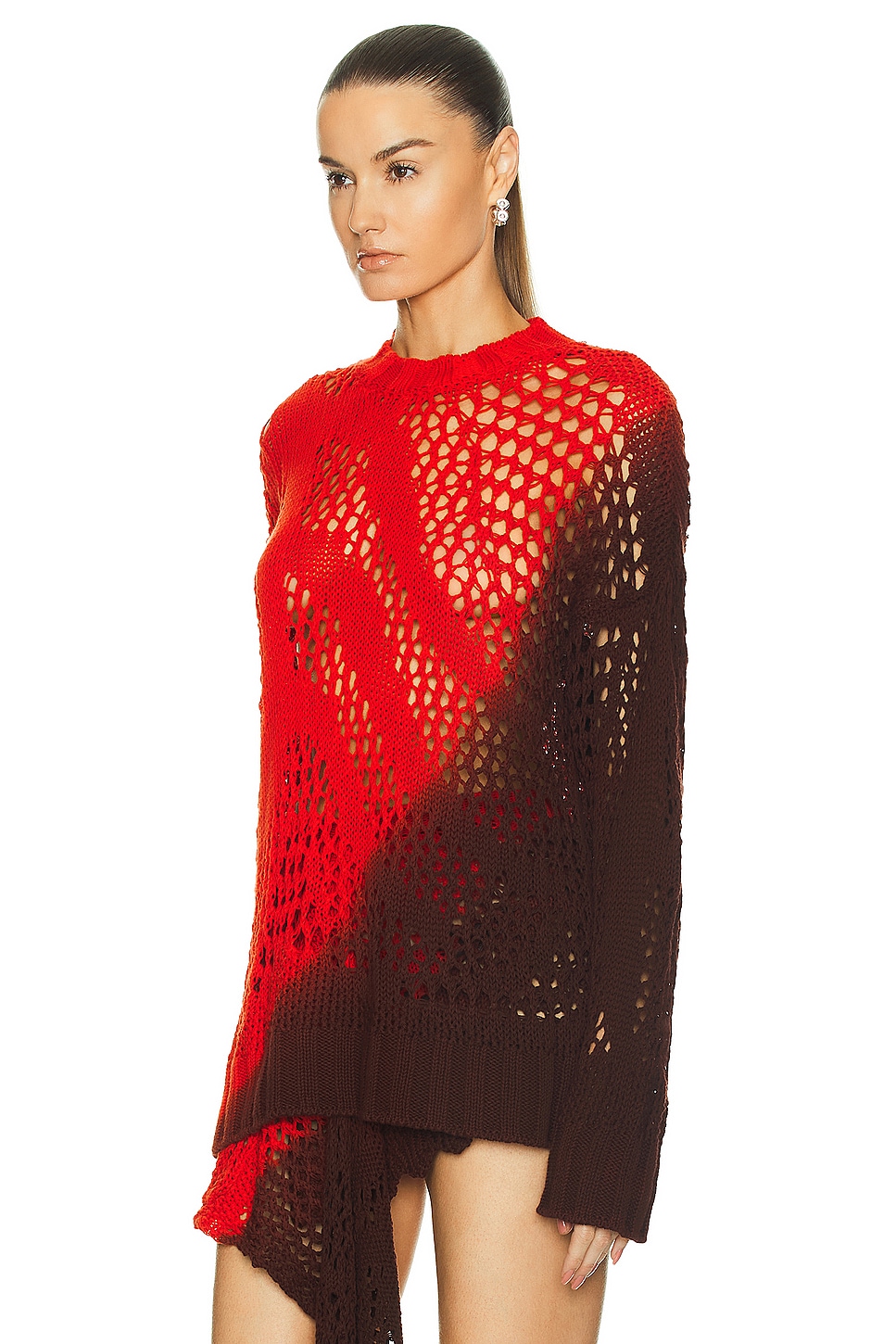 THE ATTICO Mis Dyed Yarn Sweater in Red, Fuchsia, & Wine | FWRD