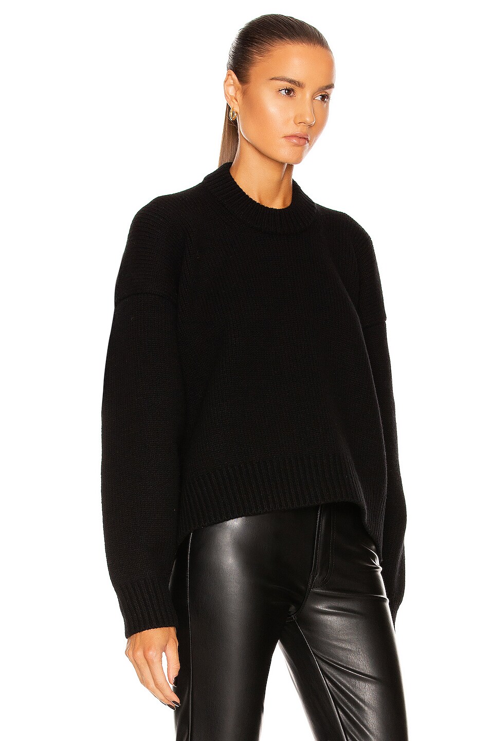 Alexander Wang Mock Neck Drape Back Sweater in Black | FWRD
