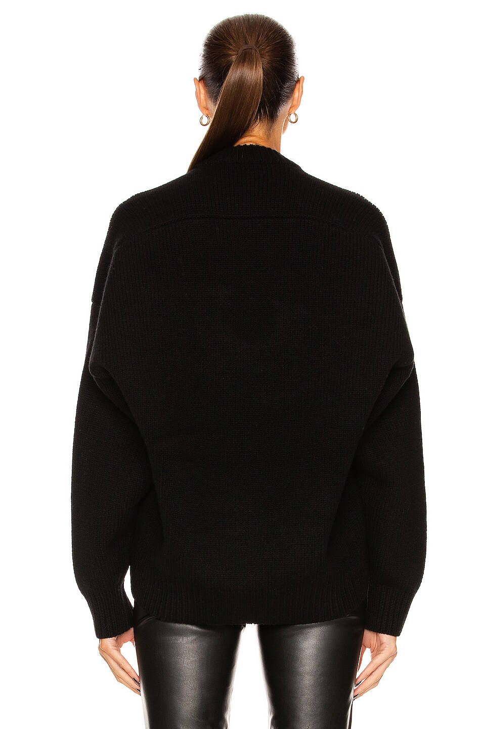 Alexander Wang Mock Neck Drape Back Sweater in Black | FWRD