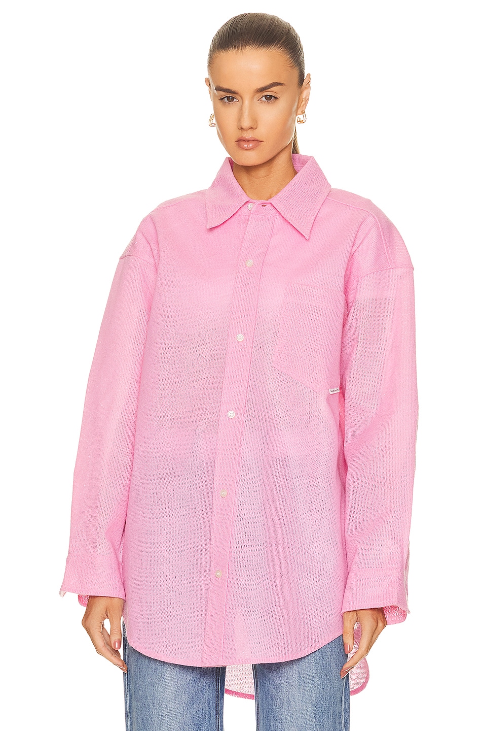 Alexander Wang Flag Tag Shirt Jacket in Lotus | FWRD