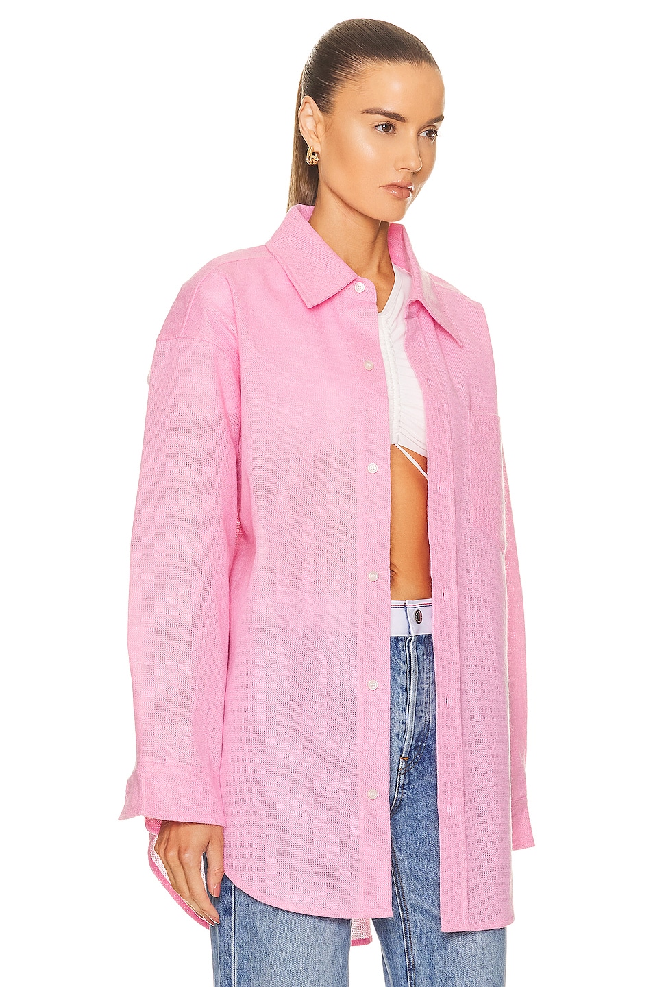 Alexander Wang Flag Tag Shirt Jacket in Lotus | FWRD