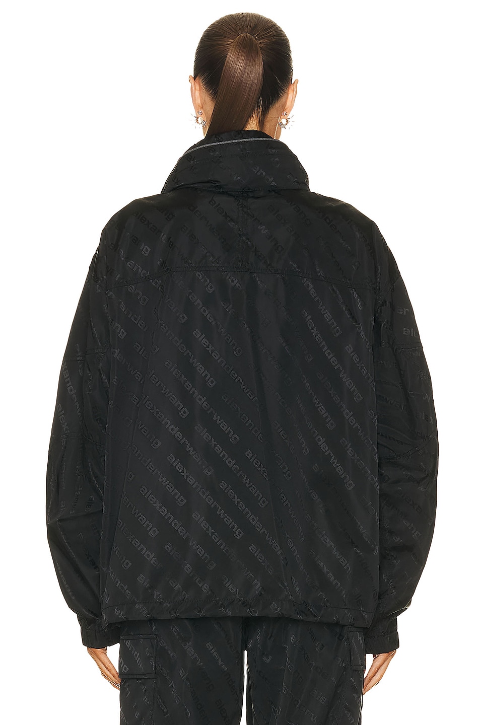 Alexander Wang Half Zip Track Jacket in Black | FWRD