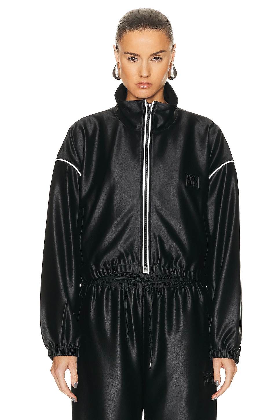 Alexander Wang Cropped Track Jacket in Black | FWRD