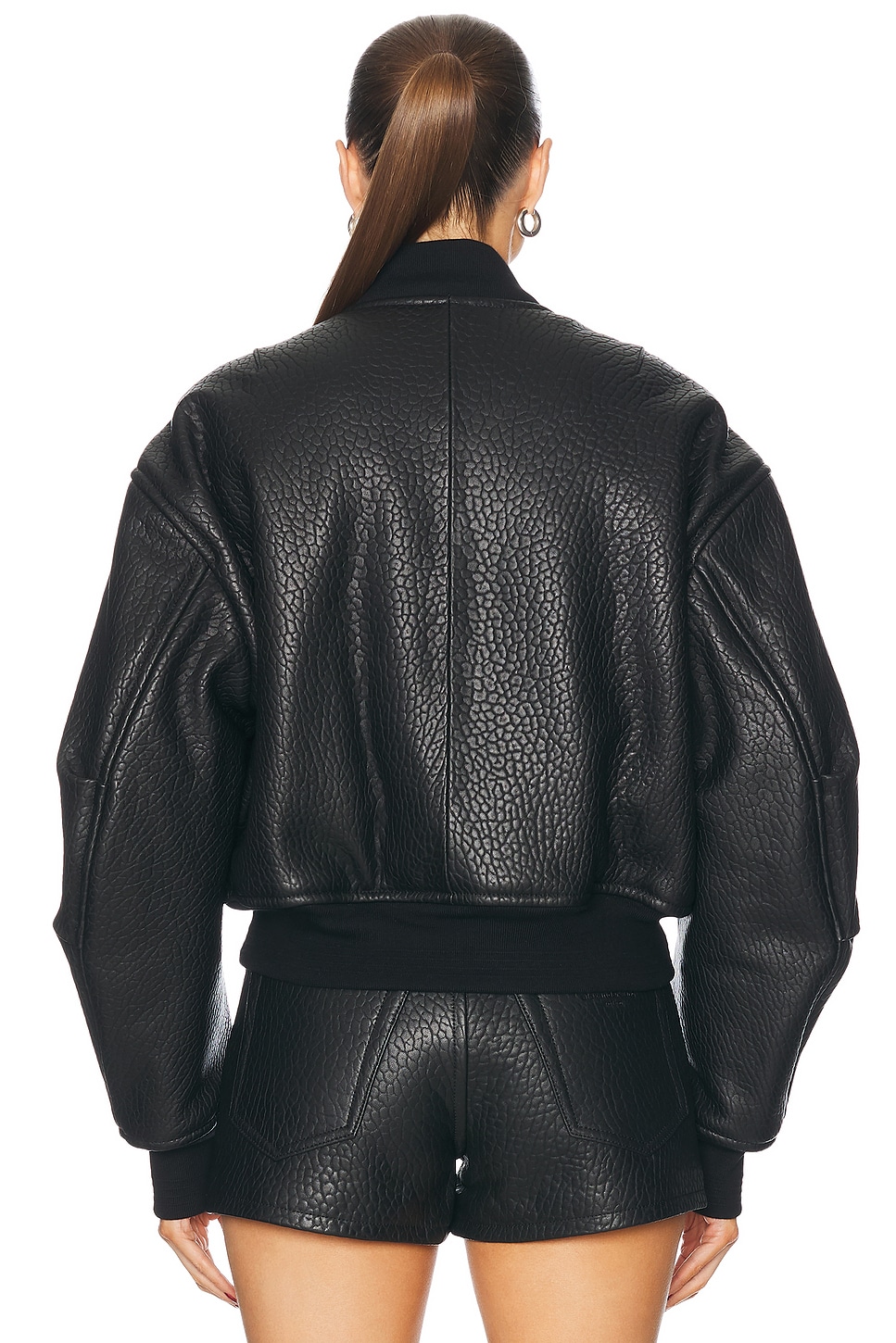 Alexander Wang Cropped Bomber Jacket in Black | FWRD
