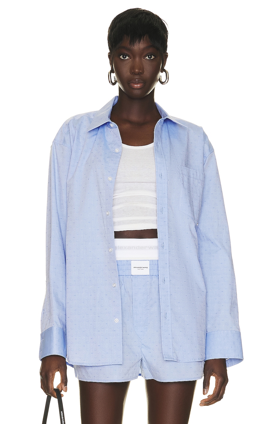 Alexander Wang Boyfriend Shirt in Chambray Blue | FWRD