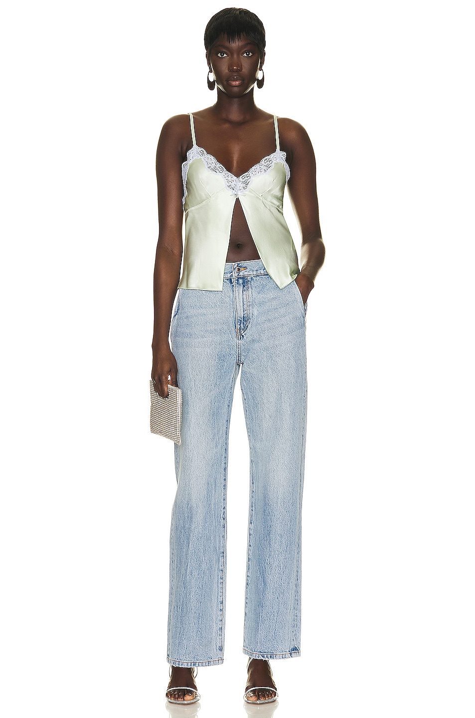 Alexander Wang Lace Butterfly Cami Top in Pale Mint | FWRD