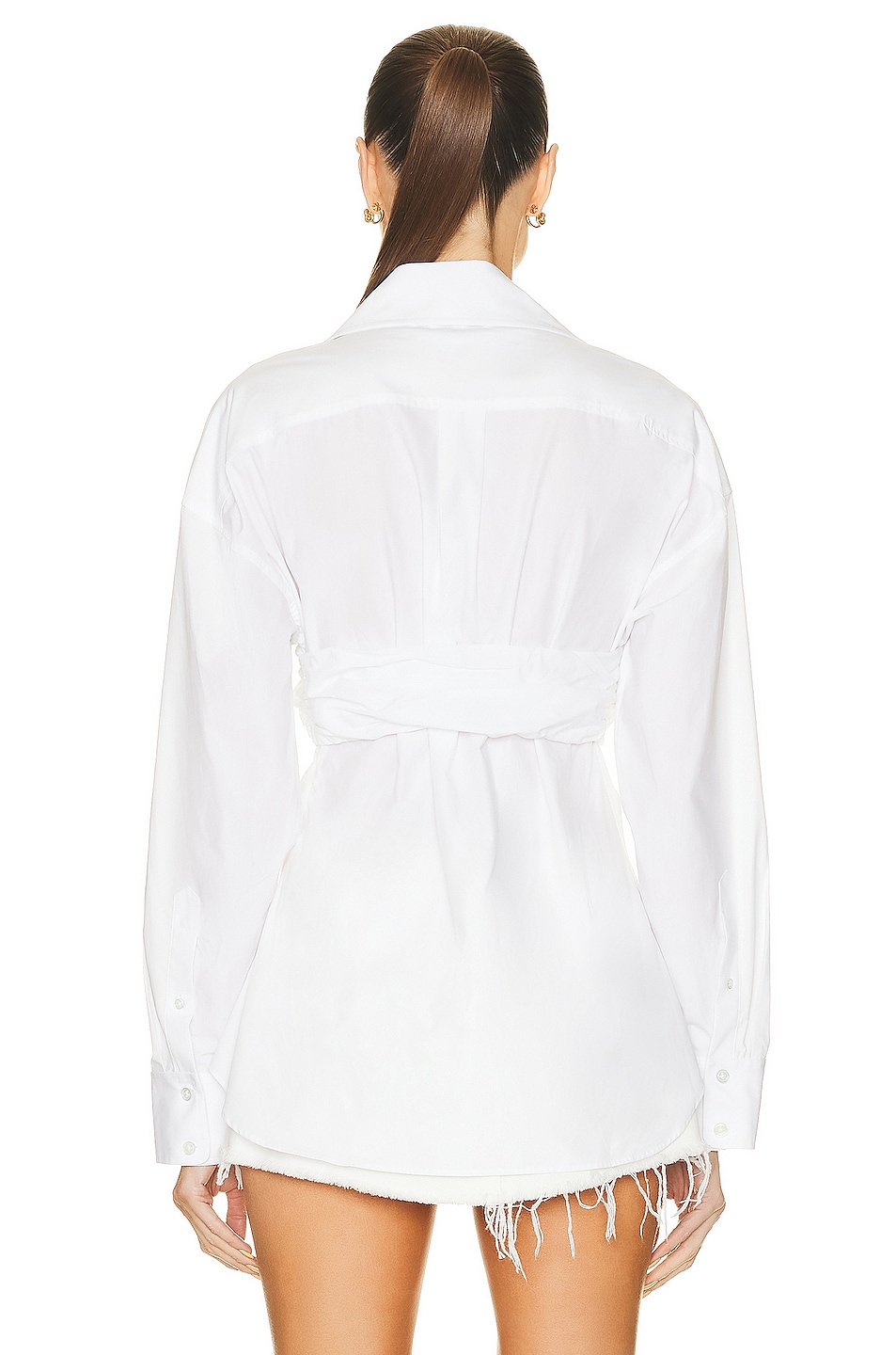 Alexander Wang Ruched Bandeau Shirt in White | FWRD