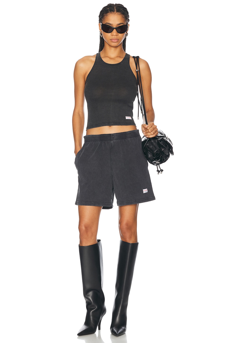 Alexander Wang Classic Racer Tank Top in Washed Black | FWRD