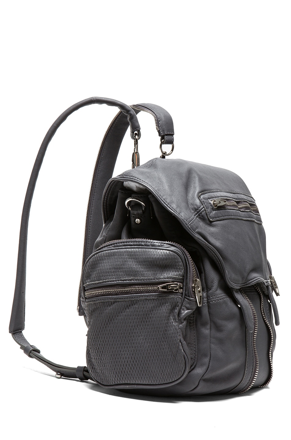 Alexander Wang Marti Leather & Mesh Backpack in Exhaust | FWRD