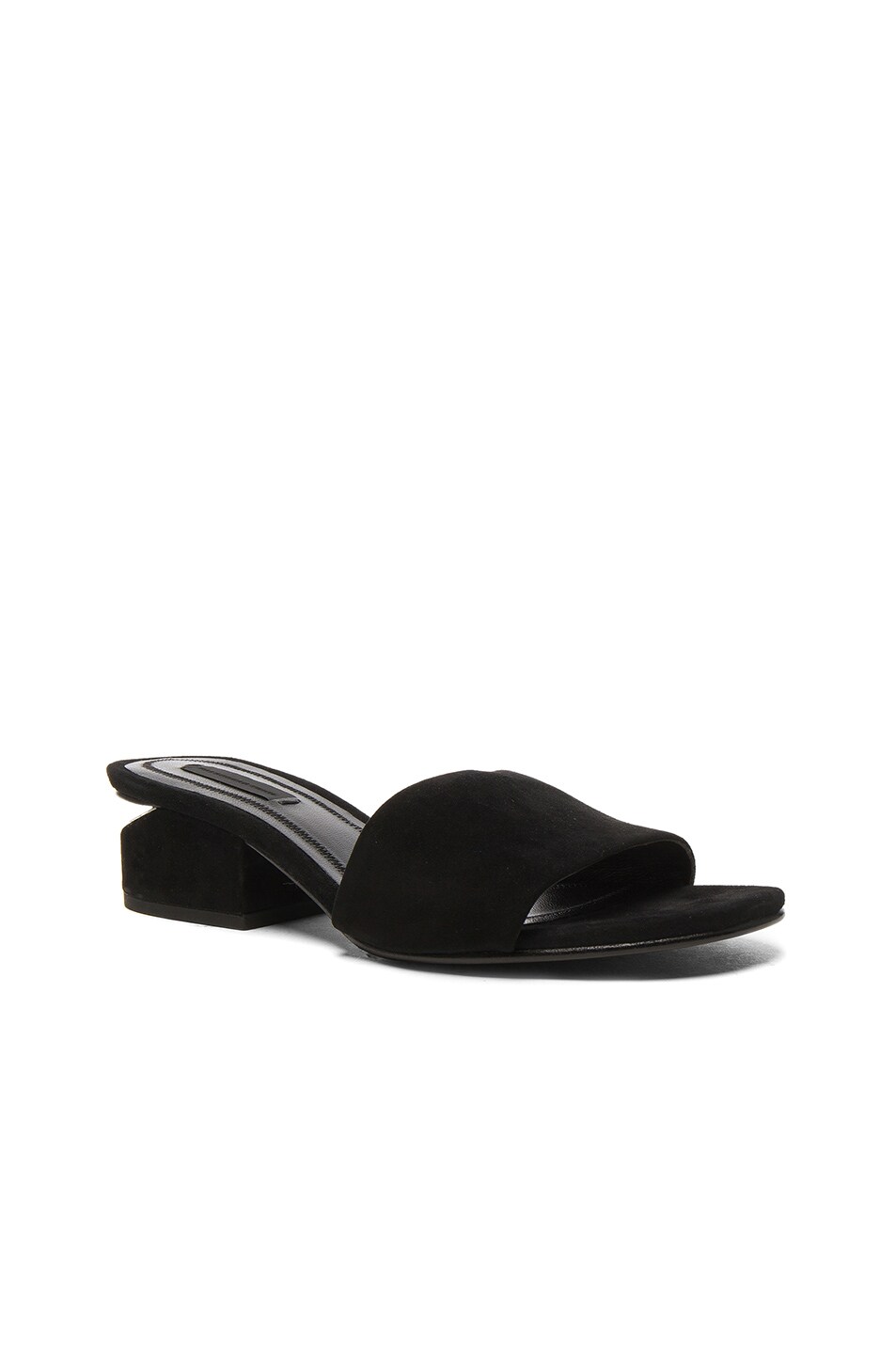 Alexander Wang Suede Lou Slides in Black | FWRD