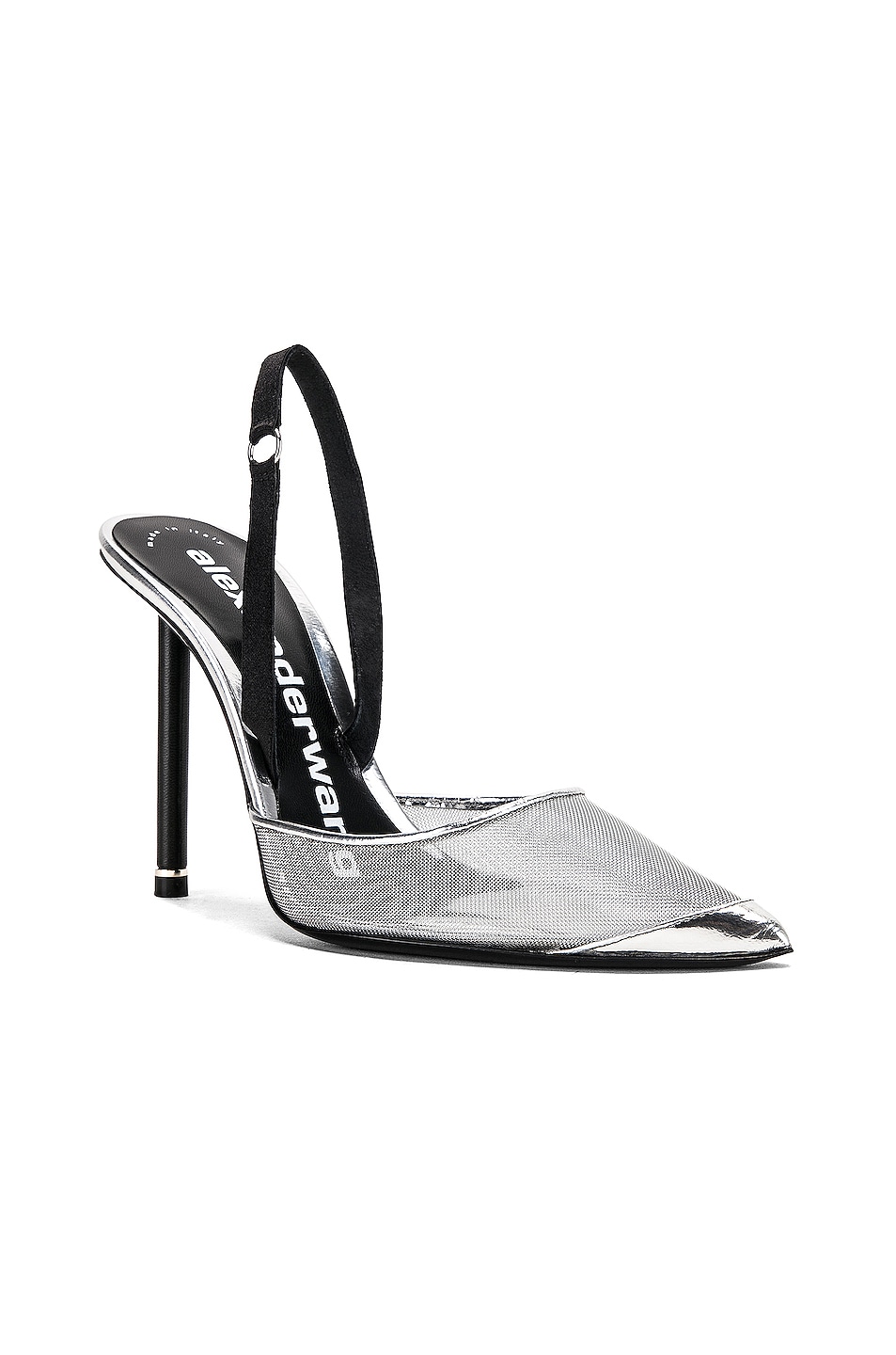 Alexander Wang Alix Mesh Heel in Silver | FWRD
