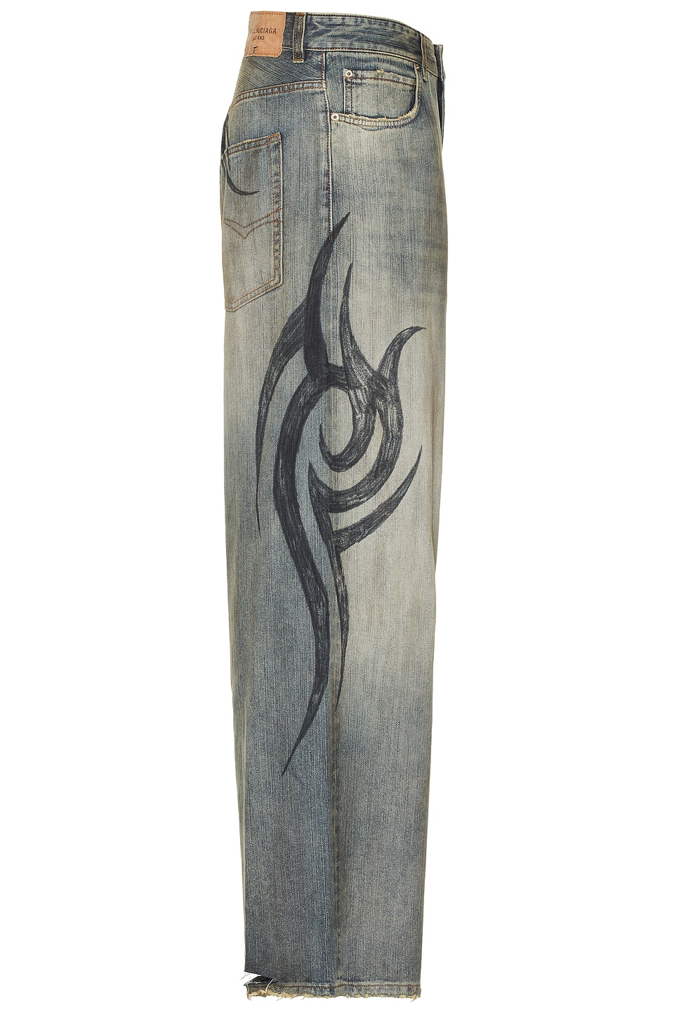 Balenciaga Stretched Knee Baggy Jeans in Stained | FWRD