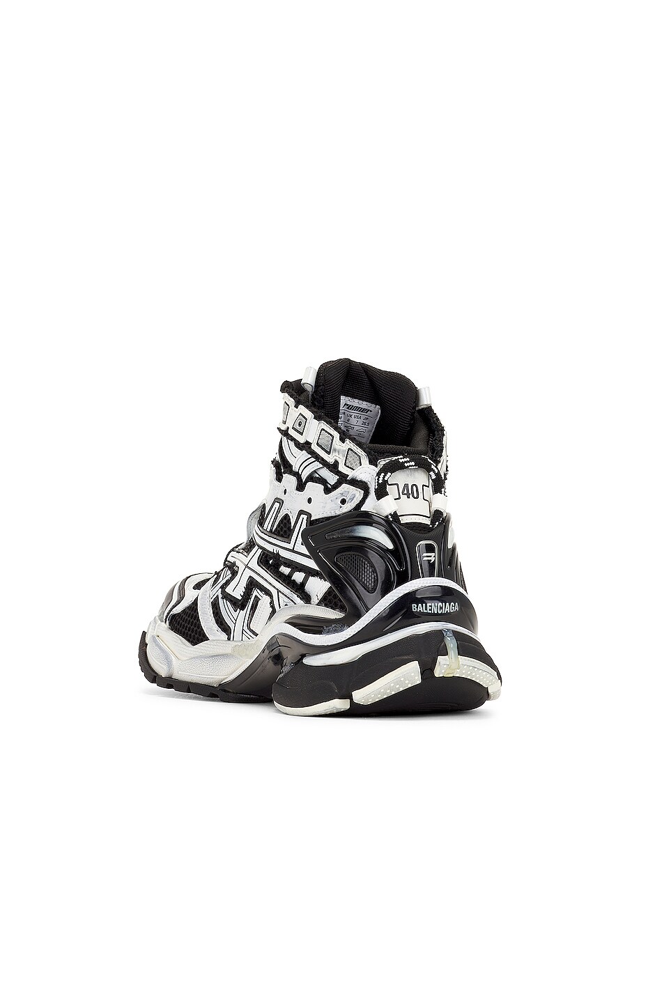 Balenciaga Runner Hightop in White & Black | FWRD