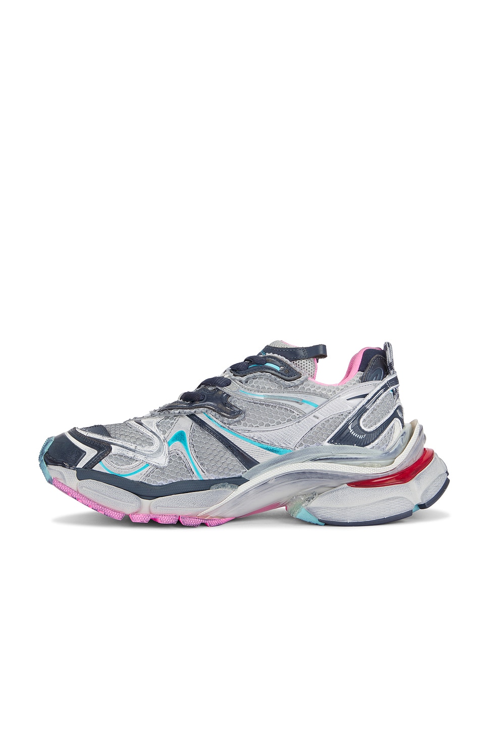 Balenciaga Runner 2 Sneakers in Grey, Blue, Pink, & Red | FWRD