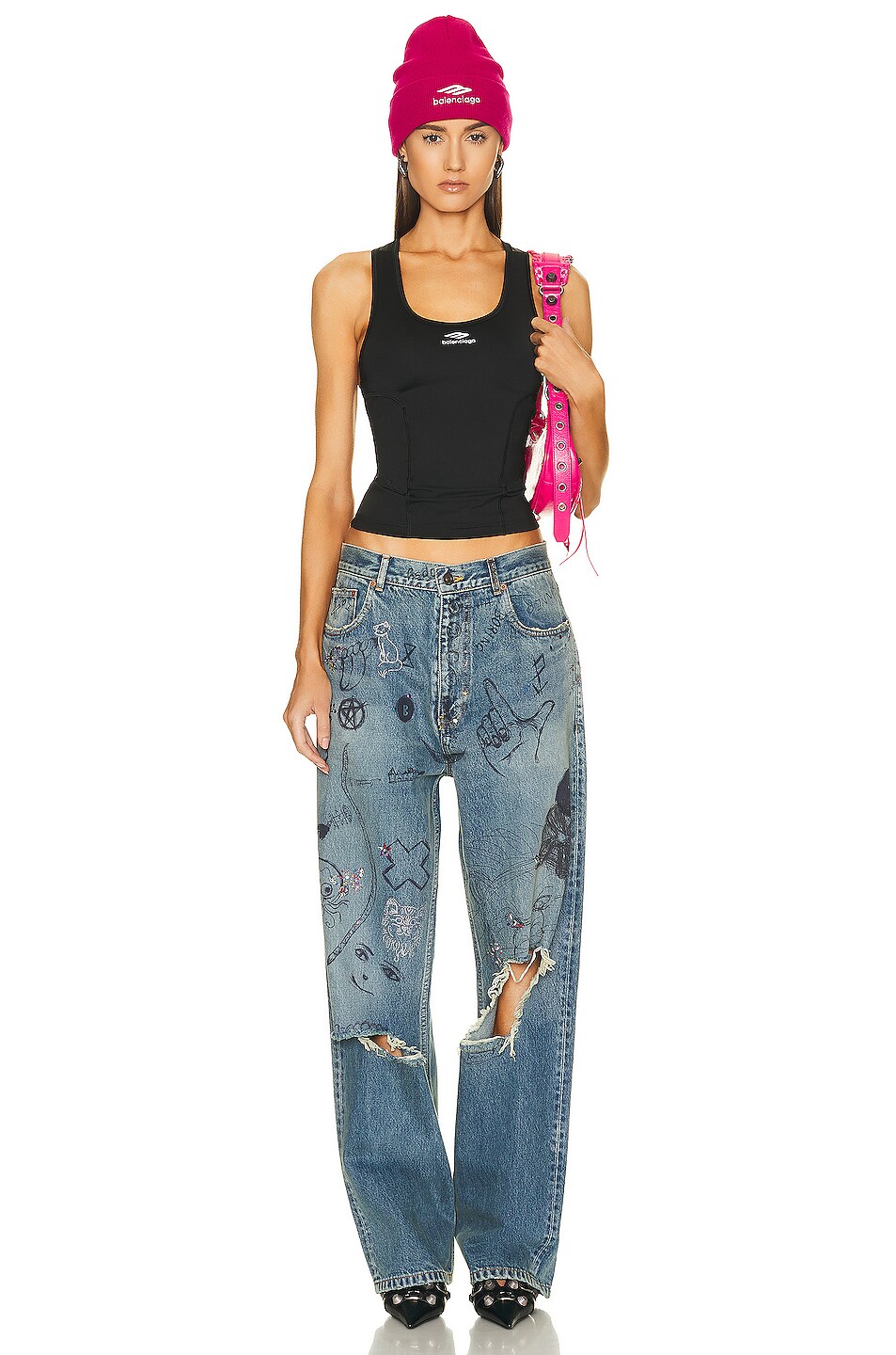 Balenciaga Loose Fit Pant in True Blue | FWRD