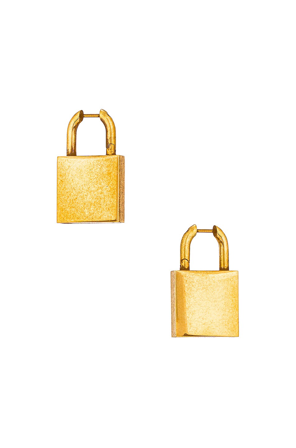 Balenciaga Lock Earrings in Antique Gold | FWRD