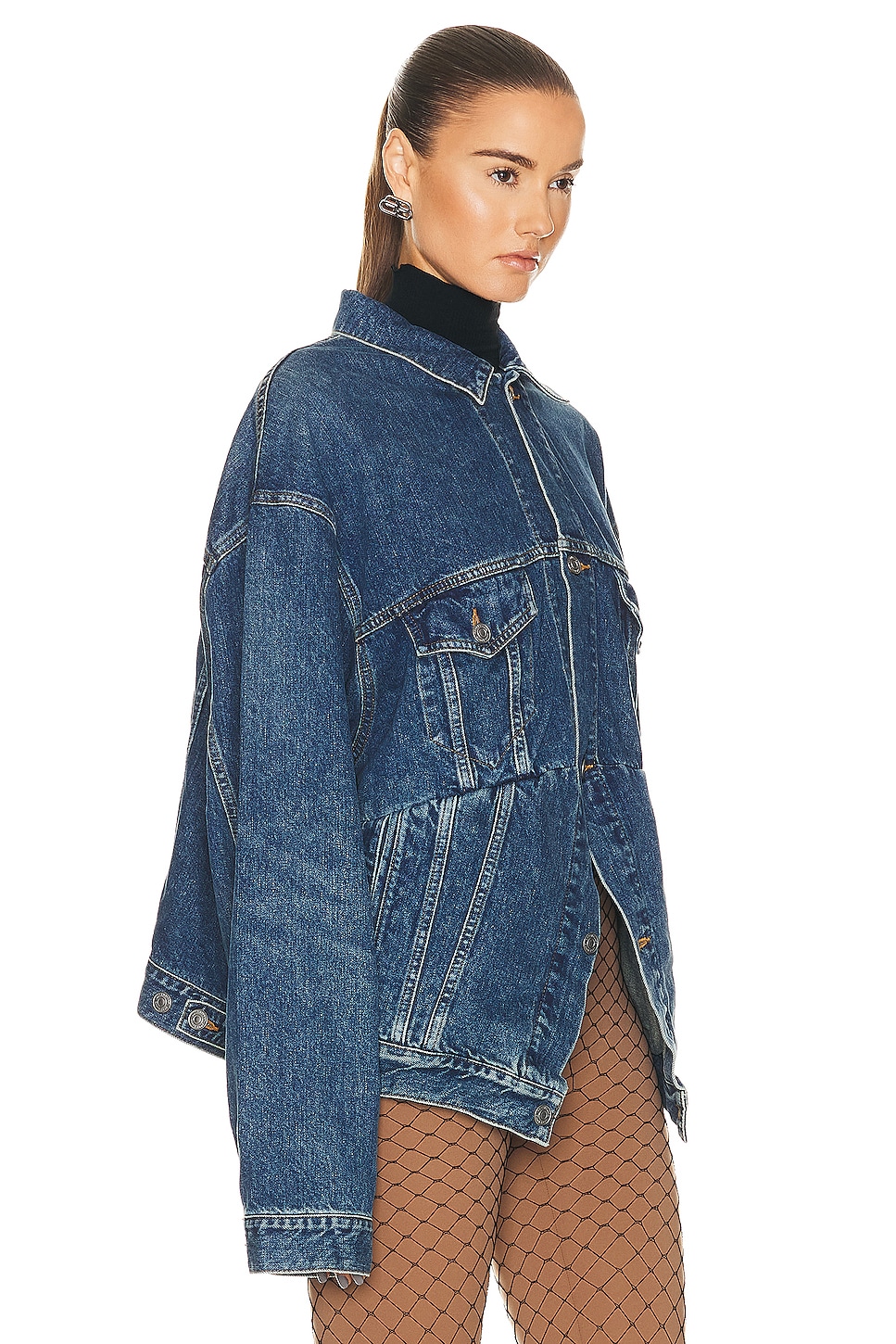 Balenciaga Swing Denim Jacket in Blue Couture | FWRD
