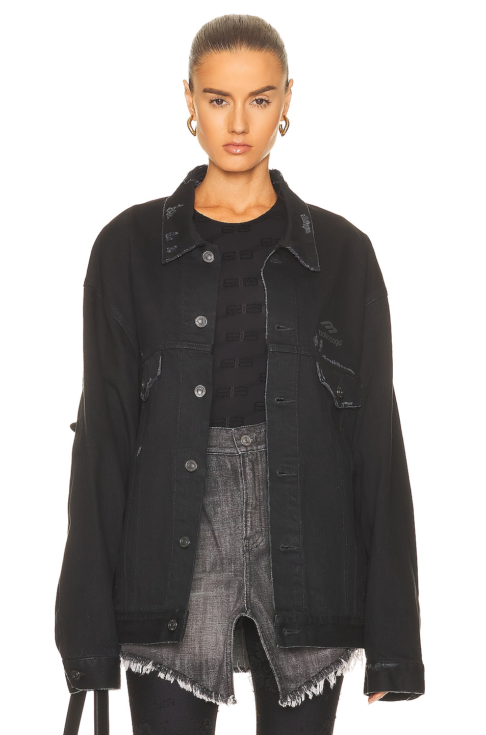Balenciaga Large Fit Jacket in Rubber Black | FWRD