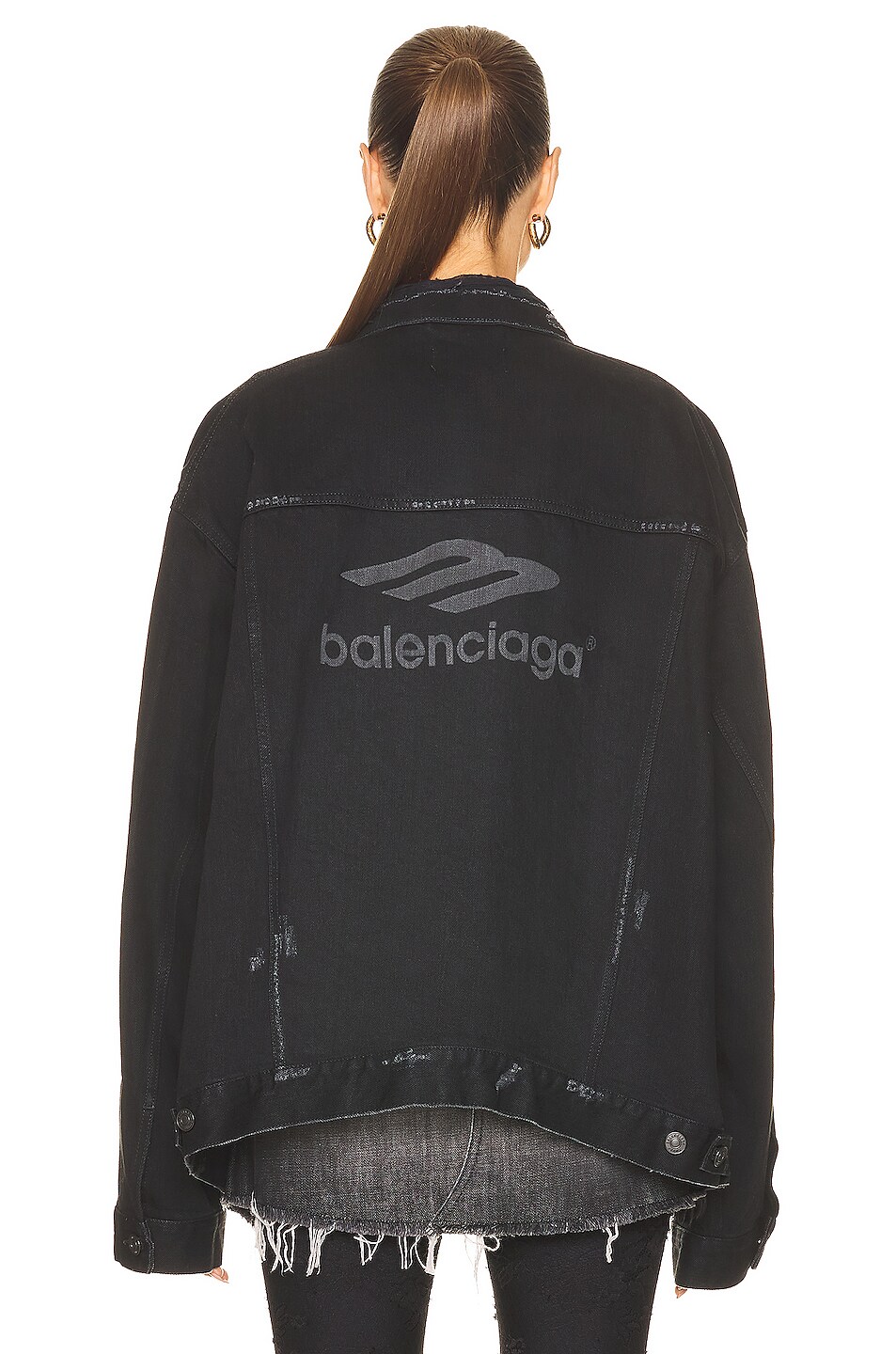 Balenciaga Large Fit Jacket in Rubber Black | FWRD