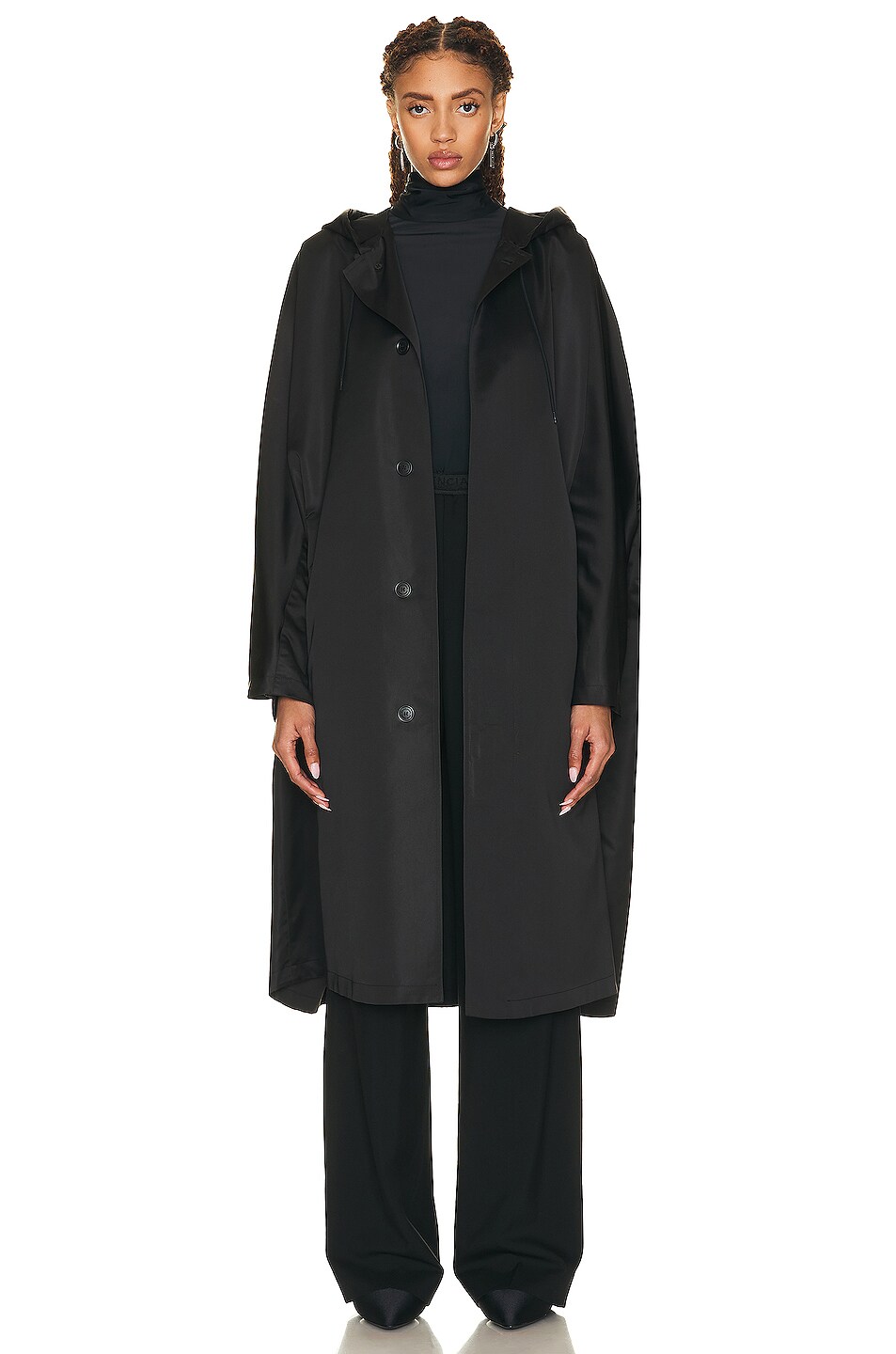 Balenciaga Opera Rain Coat in Black | FWRD