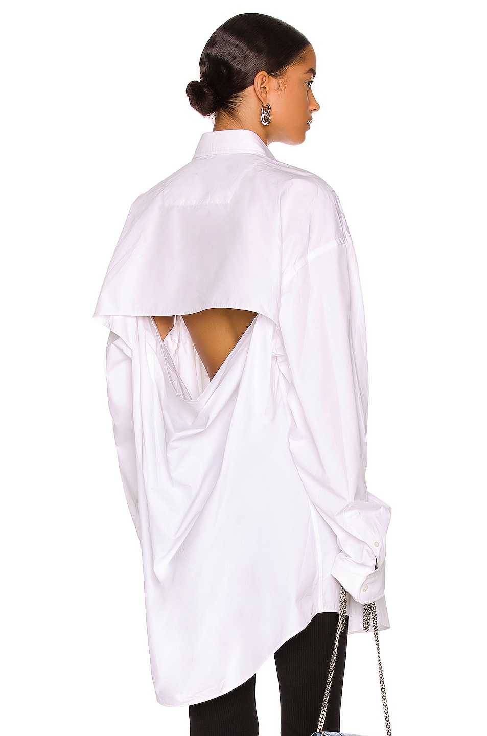 Balenciaga Back Slit Shirt in White | FWRD