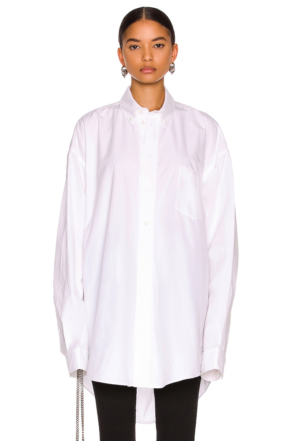 Balenciaga Back Slit Shirt in White | FWRD
