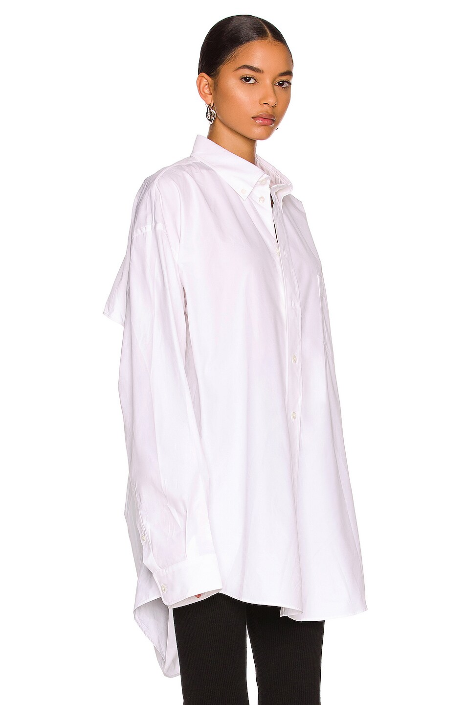 Balenciaga Back Slit Shirt in White | FWRD