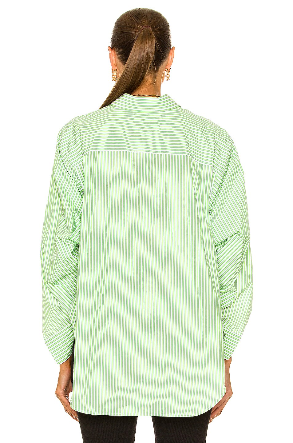 Balenciaga Twisted Swing Shirt in Green & White | FWRD