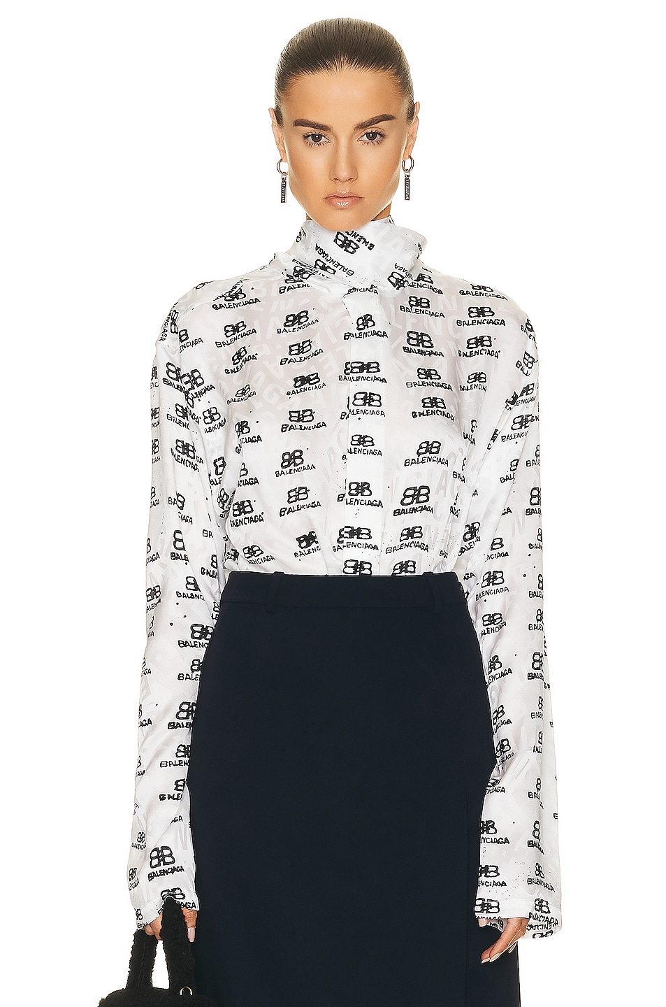 Balenciaga BB Icon Swing Top in White & Black | FWRD