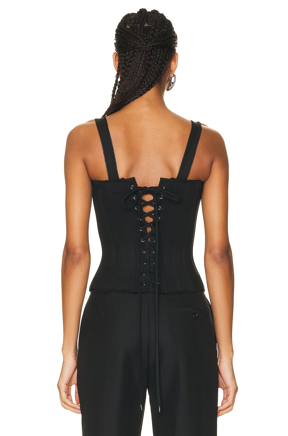 Balenciaga Corset Tank Top in Black | FWRD